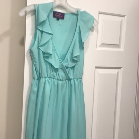 Dresses | Mint Summer Dress With Ruffle Neckline | Poshmark